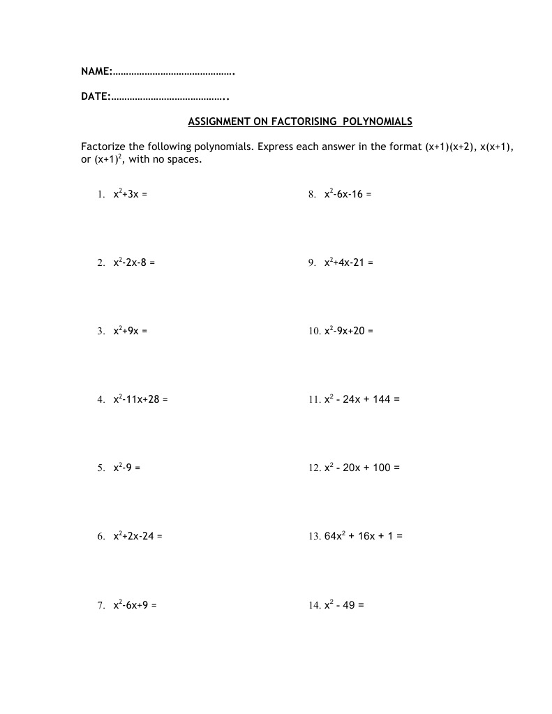 Factorising A Polynomial | PDF | Factorization | Discrete Mathematics