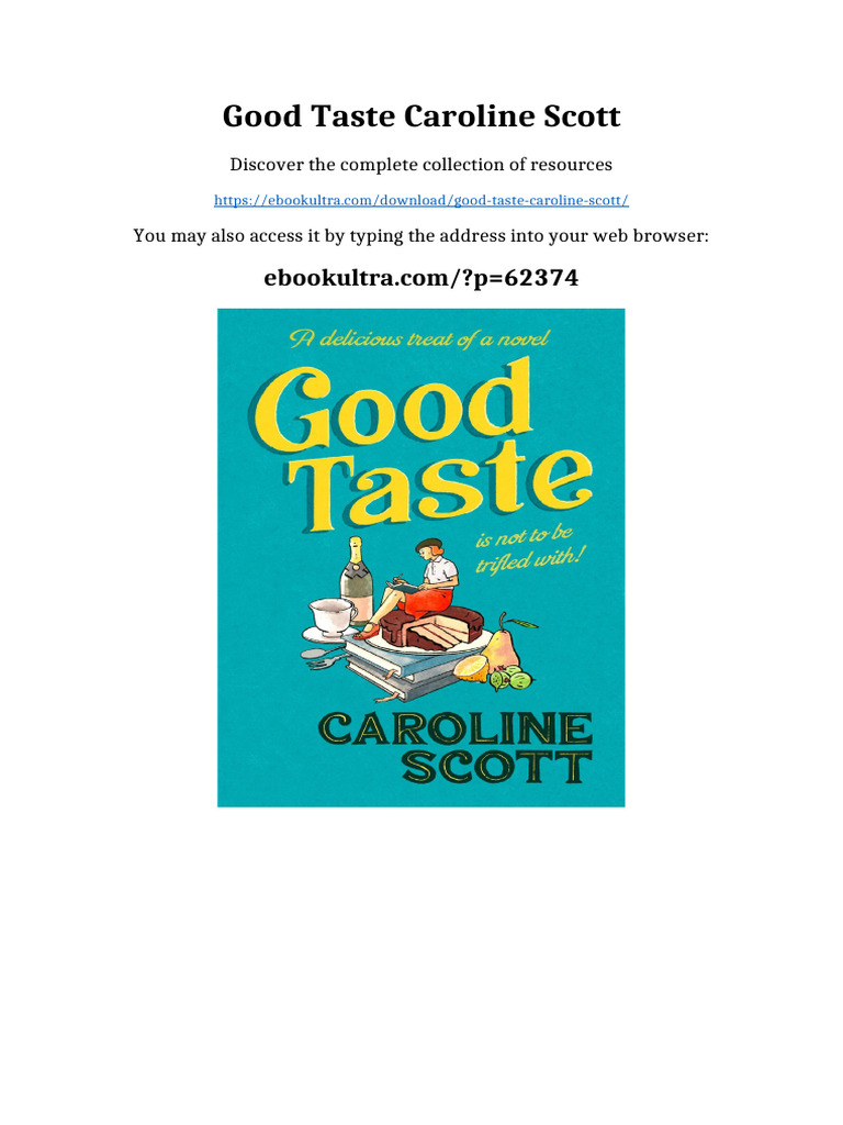 Good Taste Caroline Scott All Chapters Available | PDF | Intellectual ...
