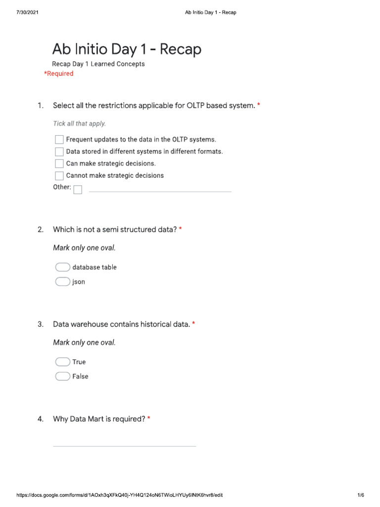 Day1 Quiz | PDF