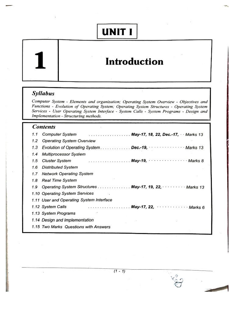 Os-Unit 1 PDF | PDF