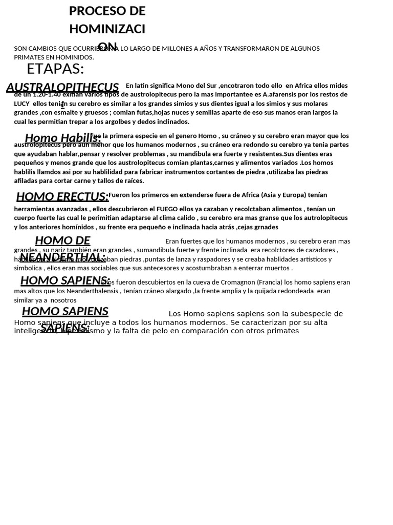 Son Cambios Que Ocurrieron A Lo Largo de Millones A Años y ...