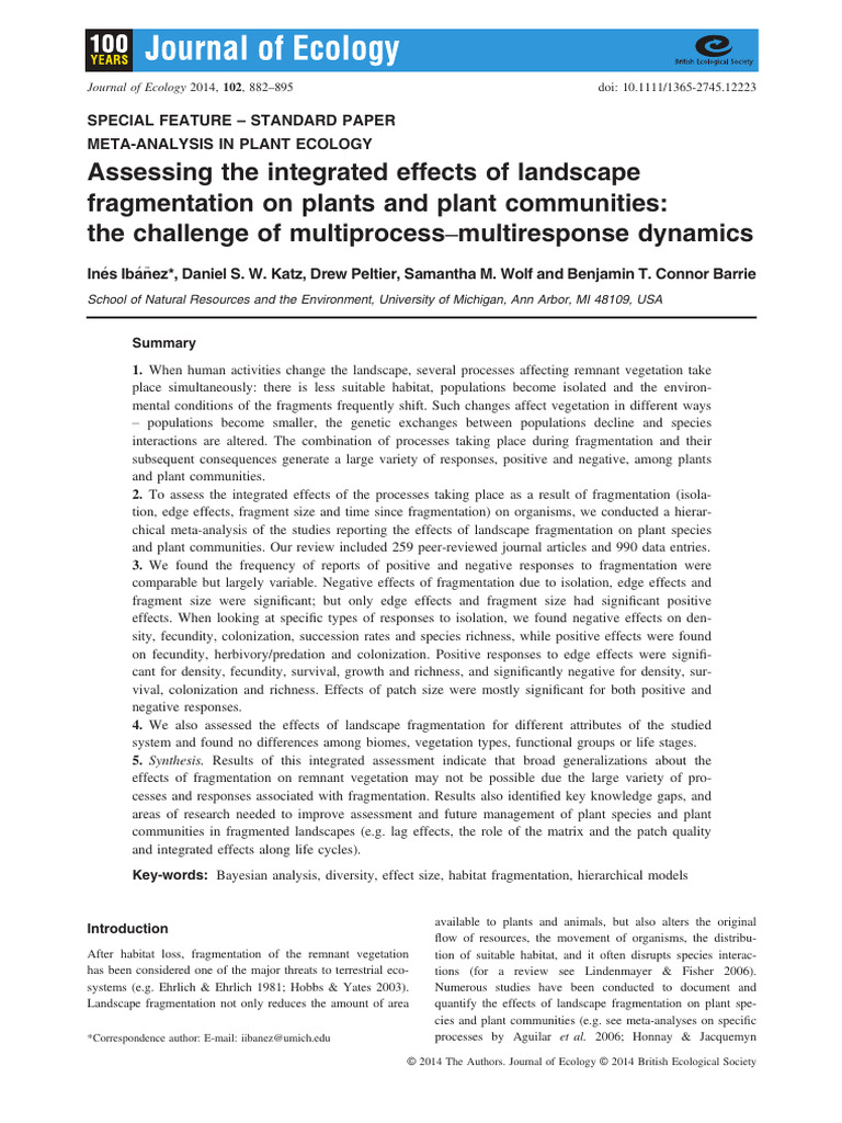 Journal of Ecology - 2014 - Ibáñez - Assessing the integrated effects ...