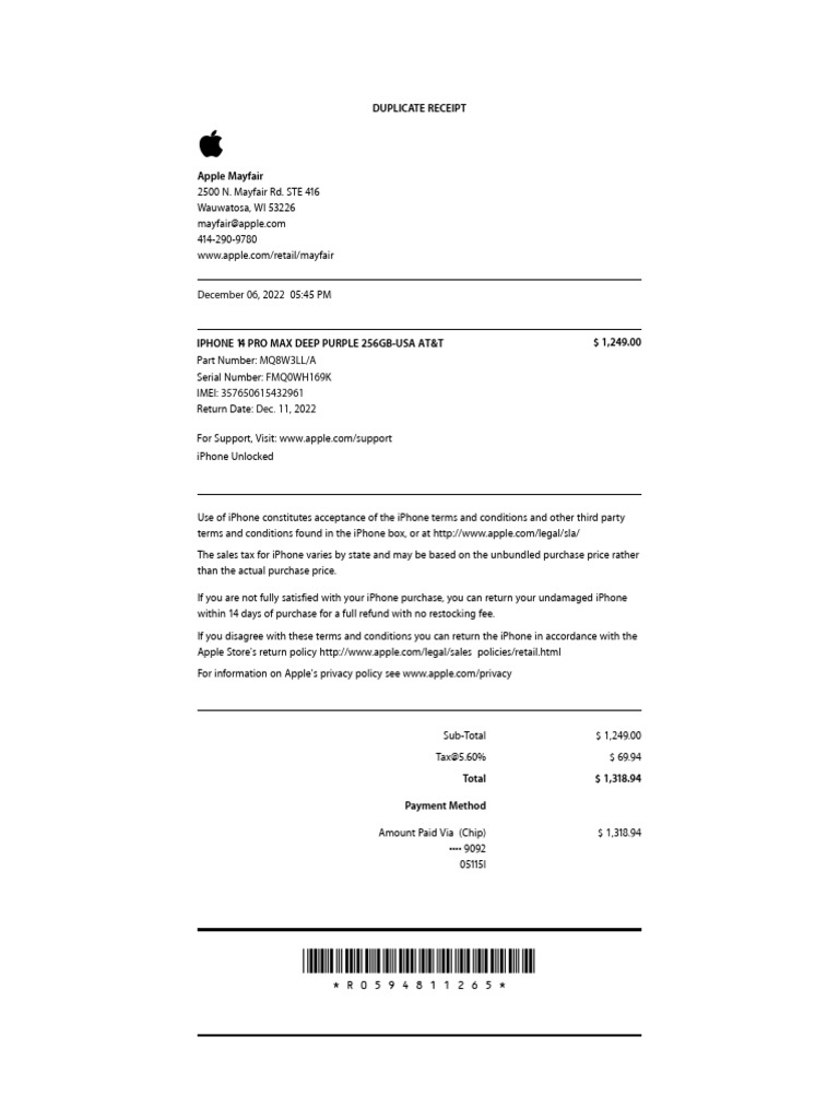 14 Pro Max Usa 256gb Purple Att Sarkar | PDF | I Phone | Apple Inc.