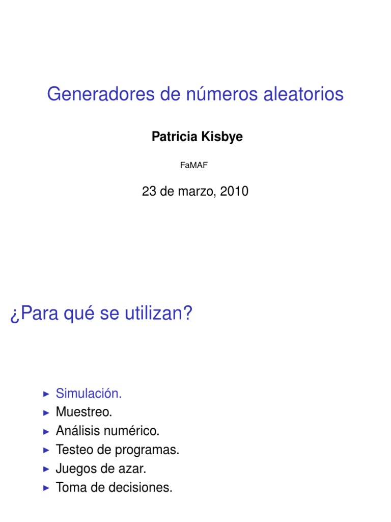 Numeros Pseudoaleatorios | PDF | Aleatoriedad | Matemáticas discretas