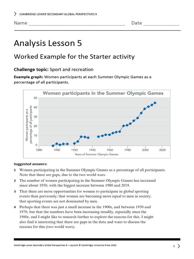 Analysis Lesson 5 Worked Example for the Starter Activity | PDF
