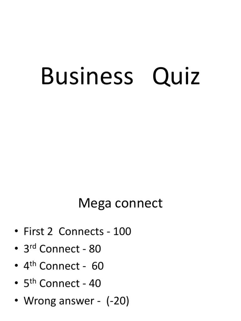 Business Quiz Challenge | PDF