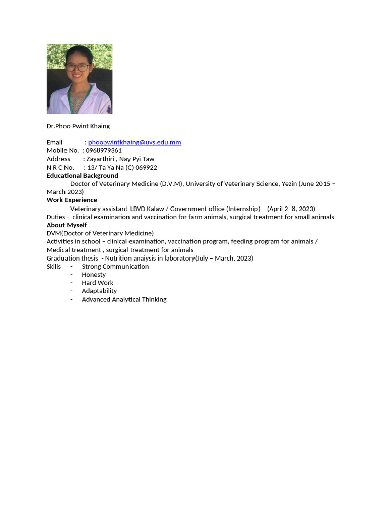 CV Form | PDF