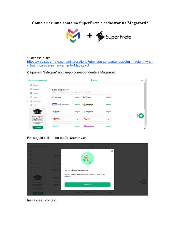 Como Criar Uma Conta Na SuperFrete | PDF
