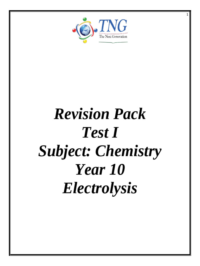 Year 10-Chemistry Revision Pack - 1 | PDF | Applied And ...