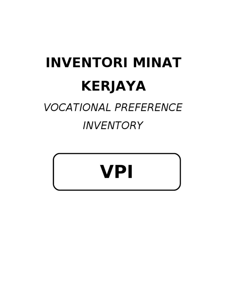 Inventori Minat Kerjaya Vpi | PDF