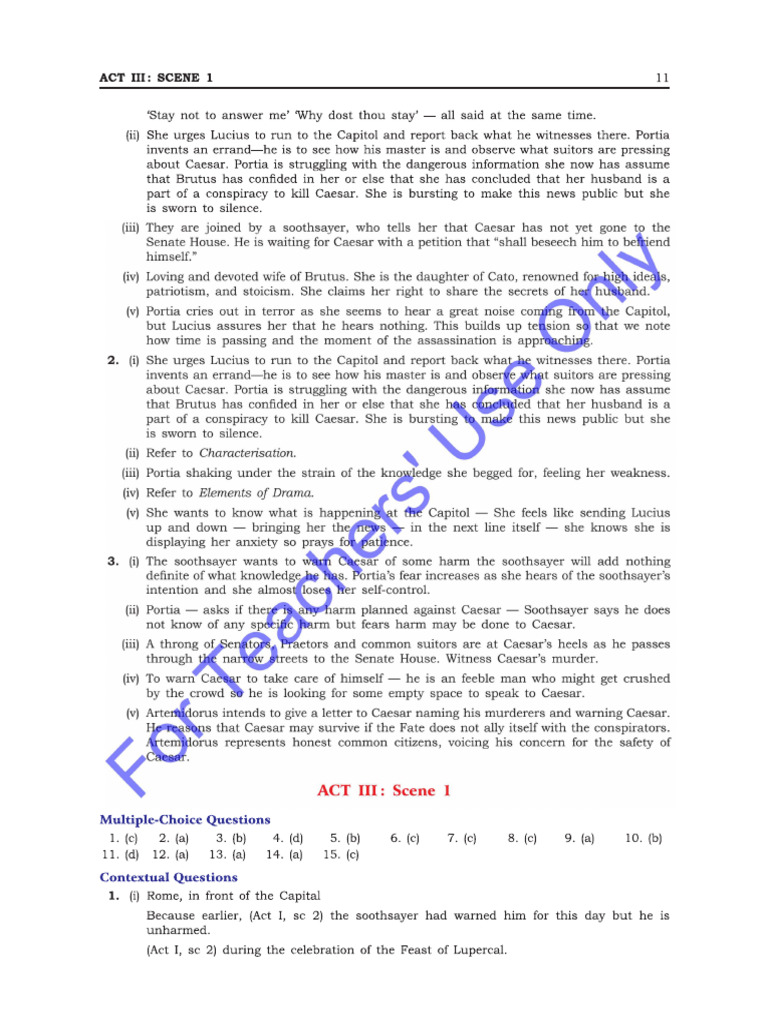 Julius Caesar Notes Act 3 Scene 1 | PDF