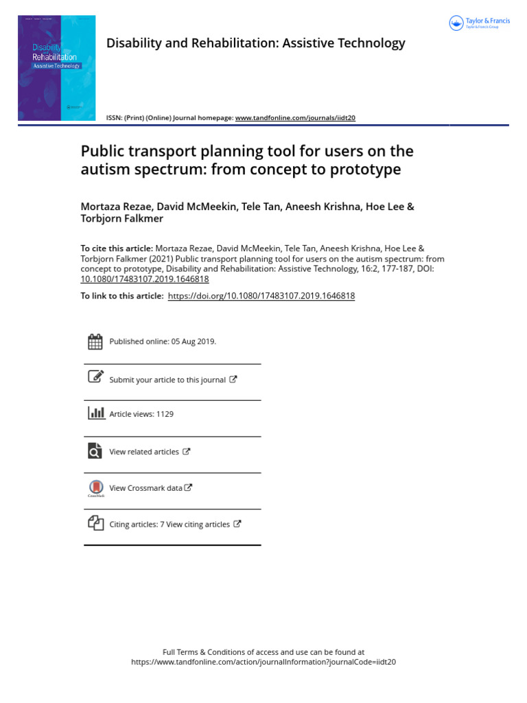 Public Transport Planning Tool for Users on the Autism Spectrum From ...