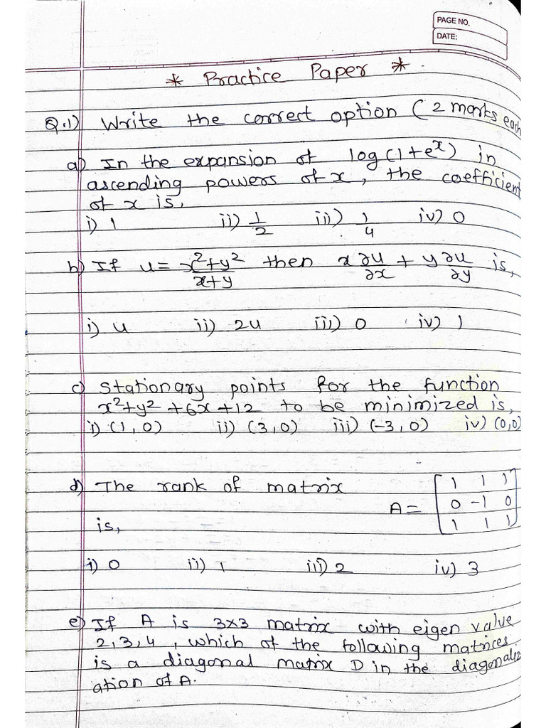 Practice Paper for EM I (60 Marks) | PDF
