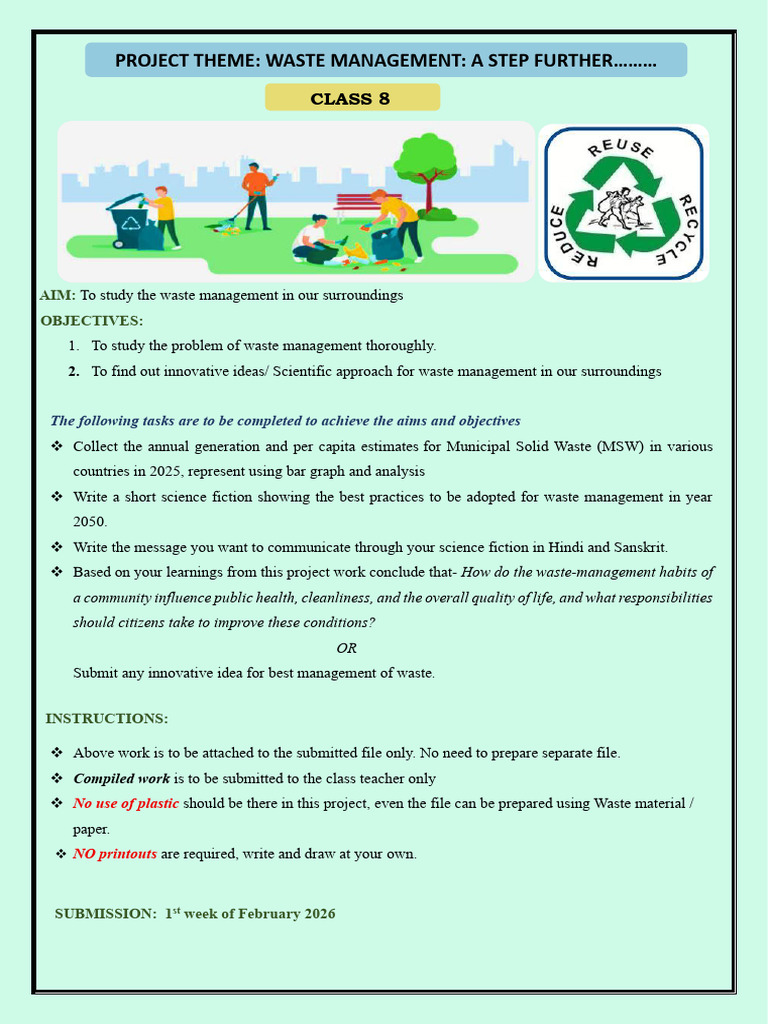 Class 8 Project Waste Management - A Step Further | PDF
