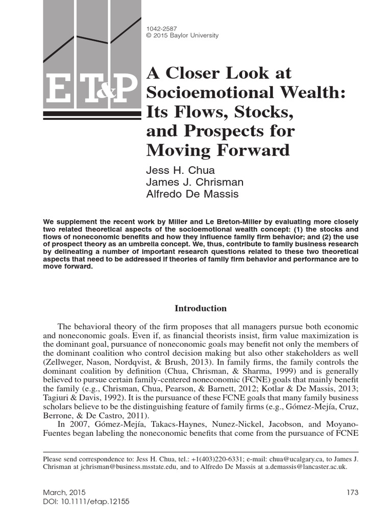 A Closer Look at Socioemotional Wealth_Its Flows, _241111_222327 | PDF ...