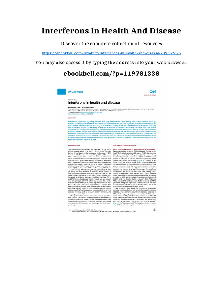 Interferons in Health and Disease Full | PDF | Nanomaterials ...
