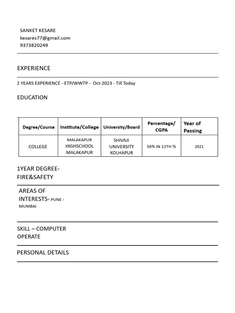 Sanket Resume Updated-2 | PDF
