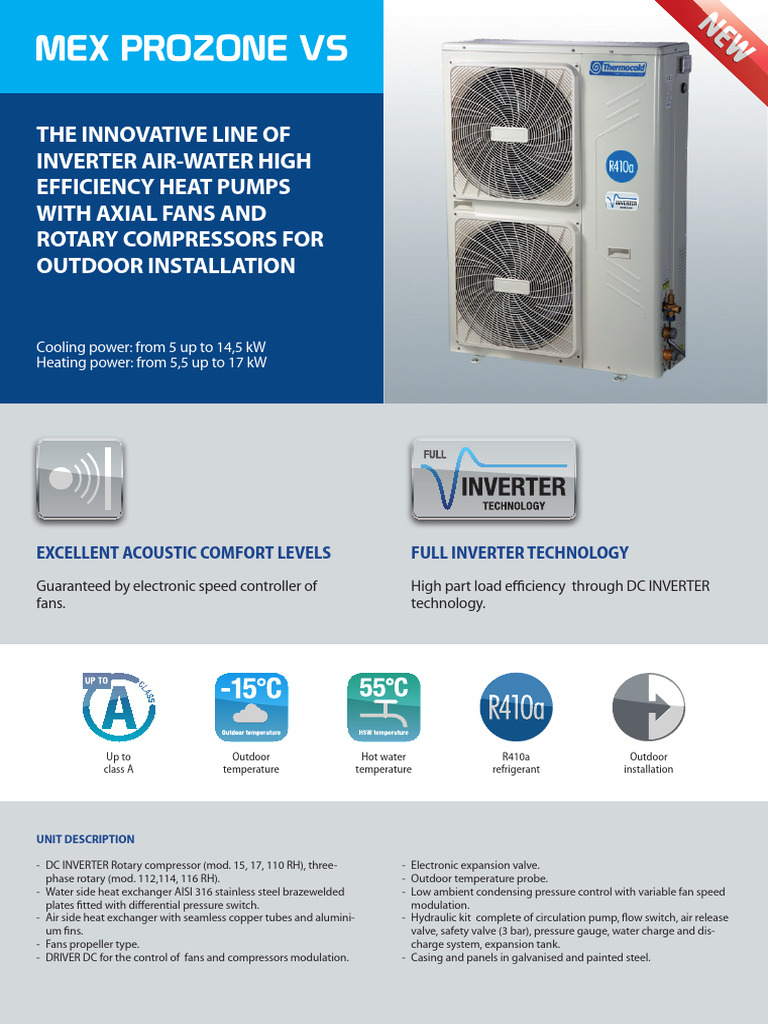 mex-prozone-vs_leaflet-rev01-0615-uk | PDF | Heat Pump | Heat Exchanger