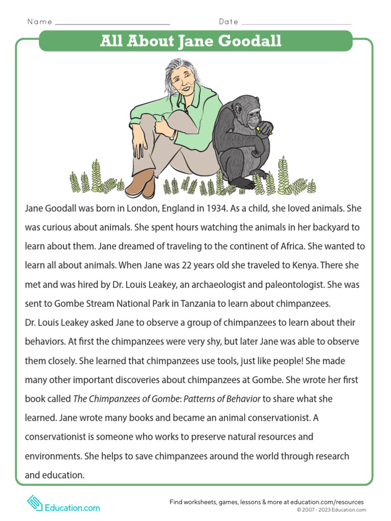All About Jane Goodall | PDF