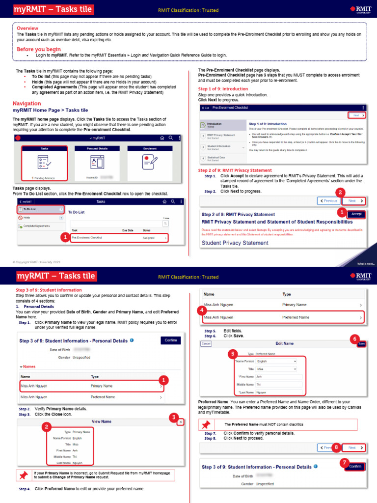 Myrmit Tasks Tile Qrg | PDF