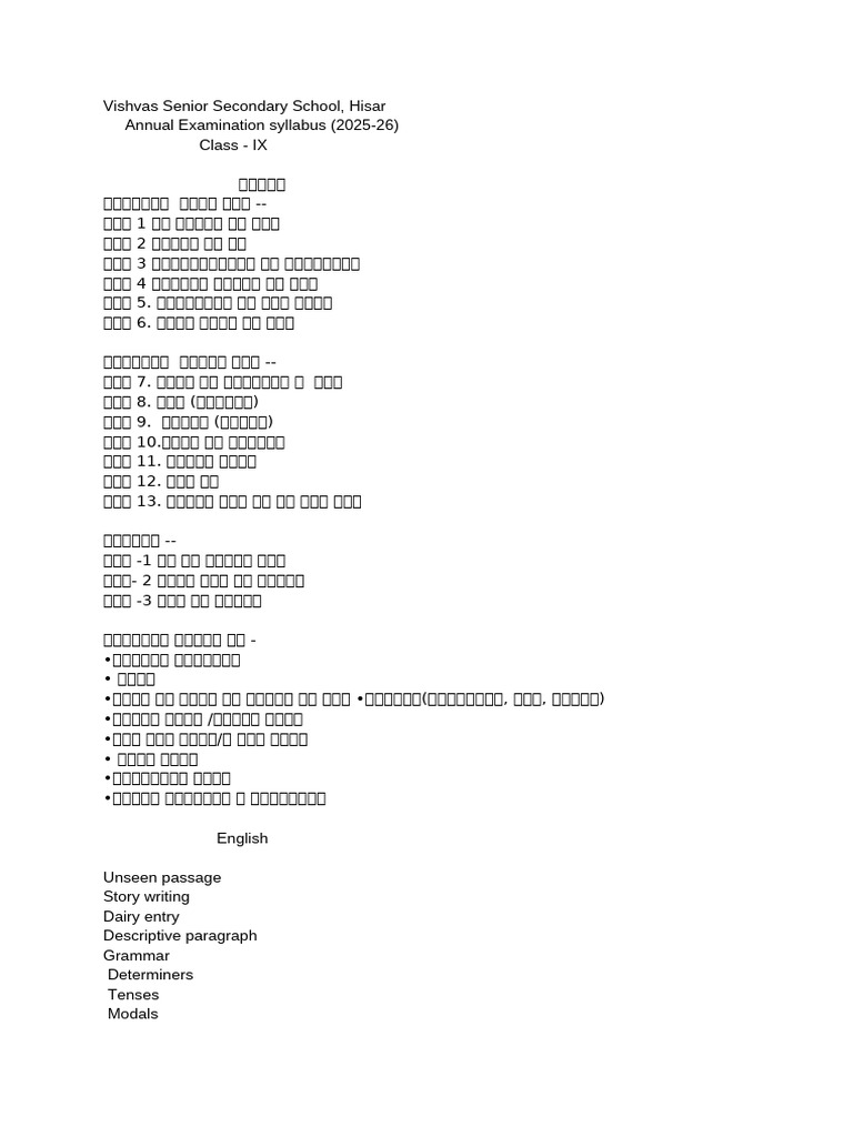 Class 9th Annual Syllabus 2025 -26 | PDF | Geometry | Mathematics
