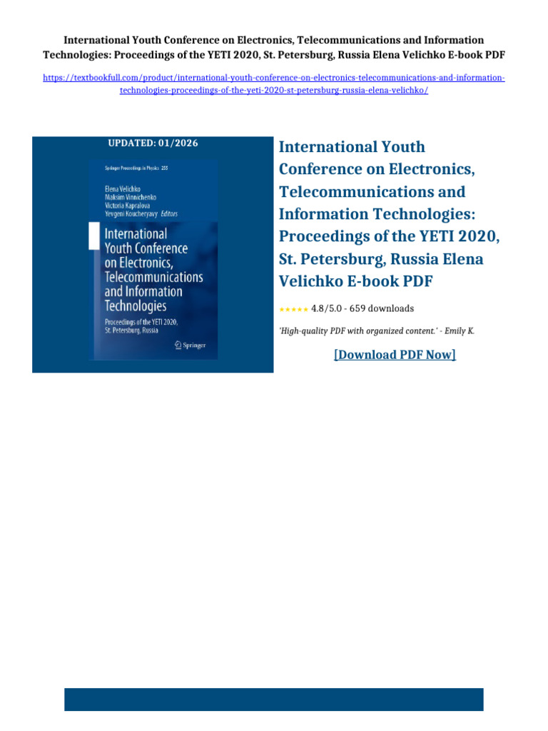 International Youth Conference On Electronics, Telecommunications and ...