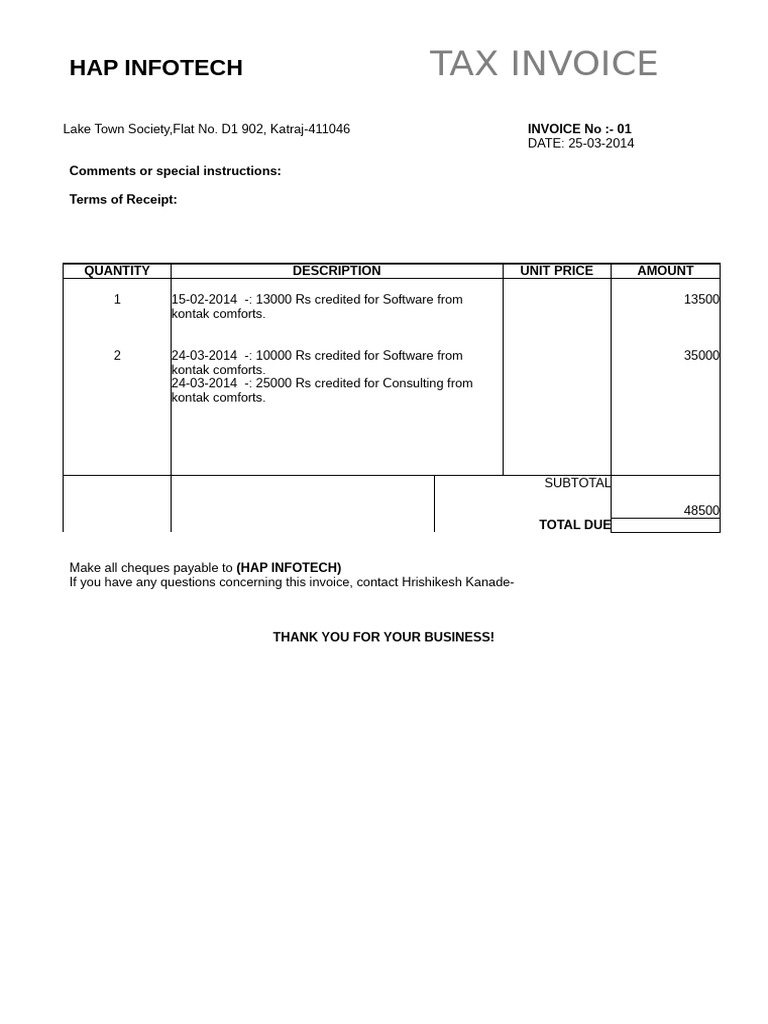 Hap Invoice | PDF
