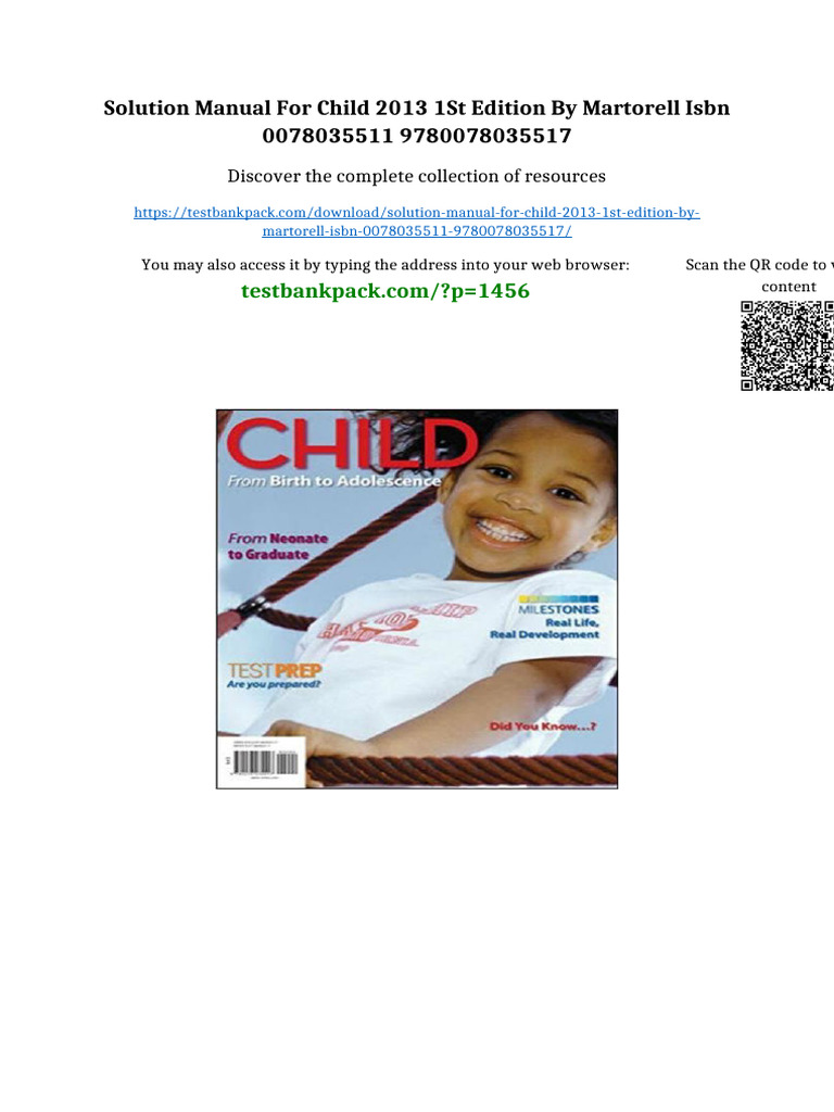 Solution Manual for CHILD 2013 1st Edition by Martorell ISBN 0078035511 ...