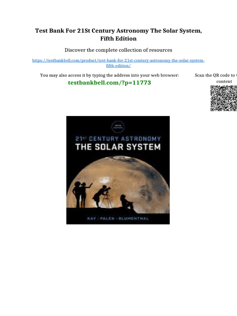 Test Bank for 21st Century Astronomy The Solar System, Fifth Edition ...