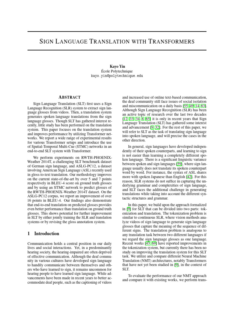 Sign Language Translation With Transformers | PDF | Machine Learning ...