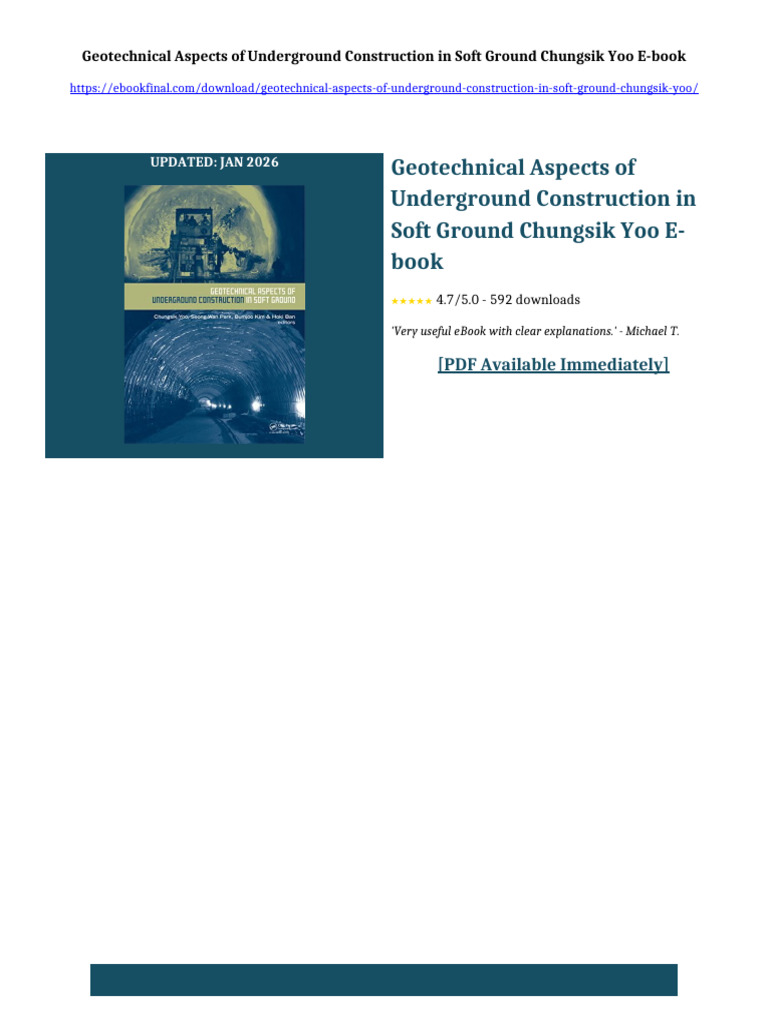 Geotechnical Aspects of Underground Construction in Soft Ground ...