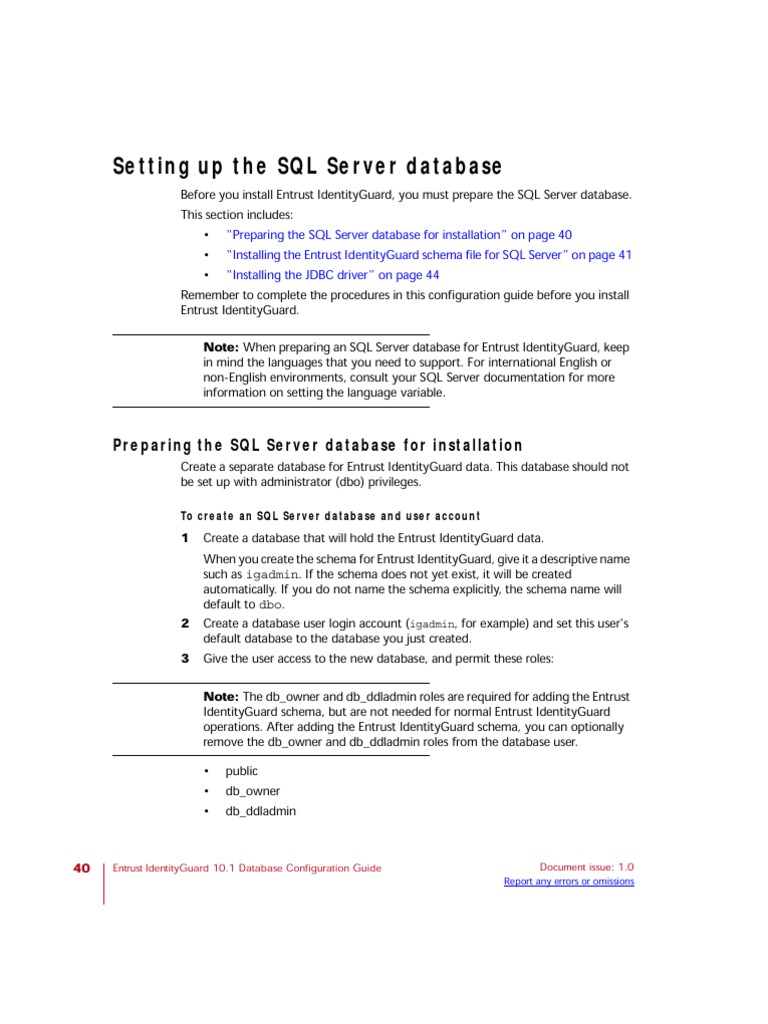 SQL Server Database Setup Guide | PDF | Database Schema | Databases