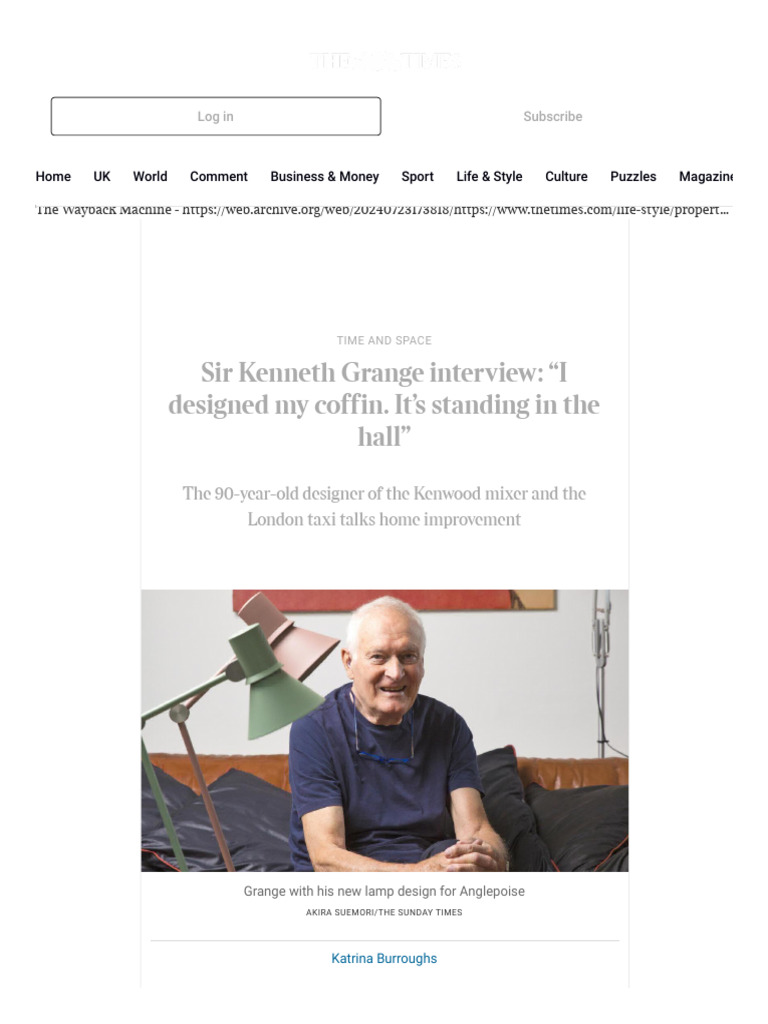Sir Kenneth Grange interview_ “I designed my coffin. It’s standing in ...