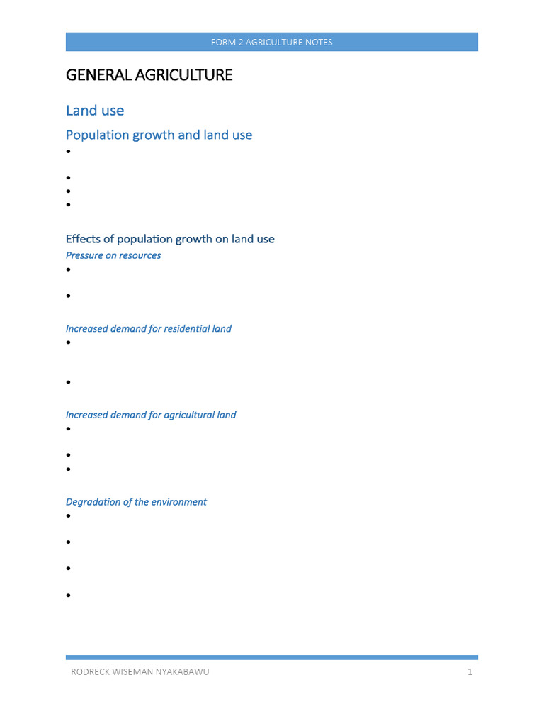 Form 2 Agriculture Notes | PDF | Fertilizer | Seed