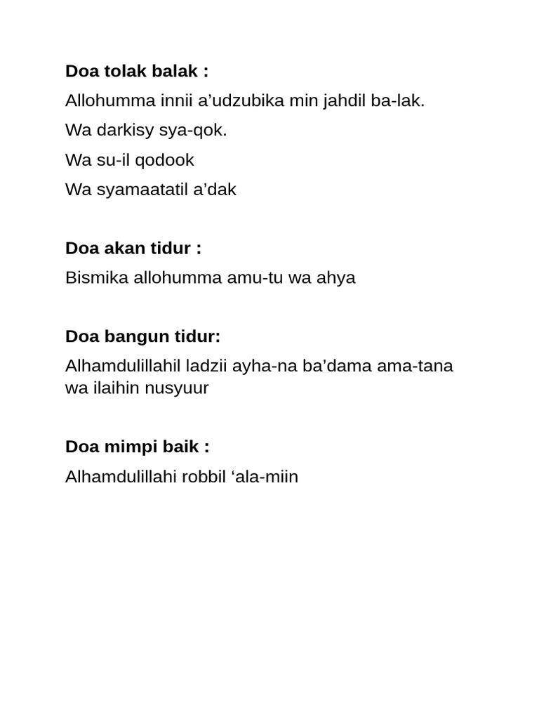 Doa Tolak Balak | PDF