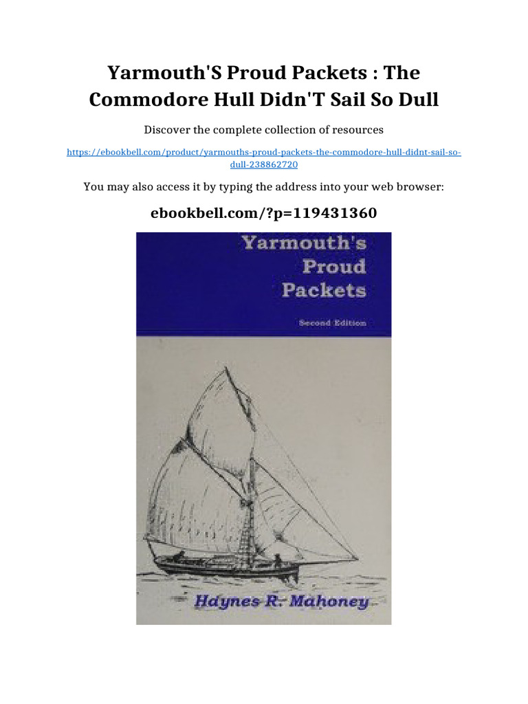 Yarmouth's Proud Packets: The Commodore Hull Didn't Sail So Dull ...