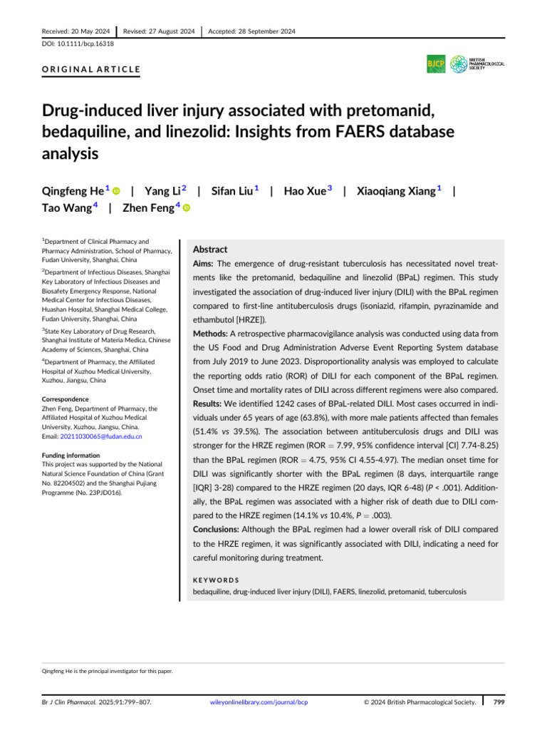 BR J Clin Pharmacol - 2024 - He - Drug Induced Liver Injury Associated ...