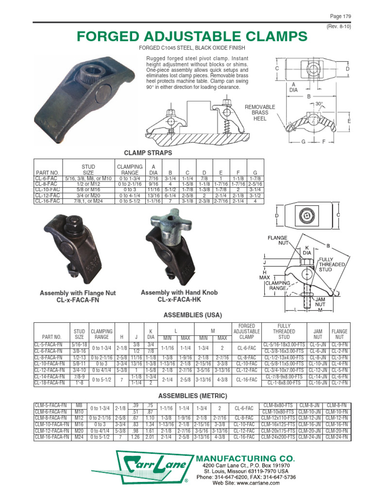 Clamps and Accessories | PDF | Washer (Hardware) | Screw