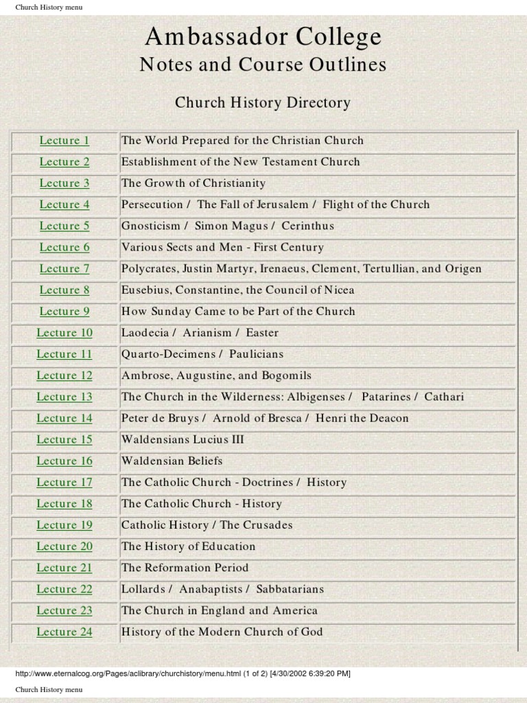 AC Church History Lecture Series | Download Free PDF | Christianity In ...