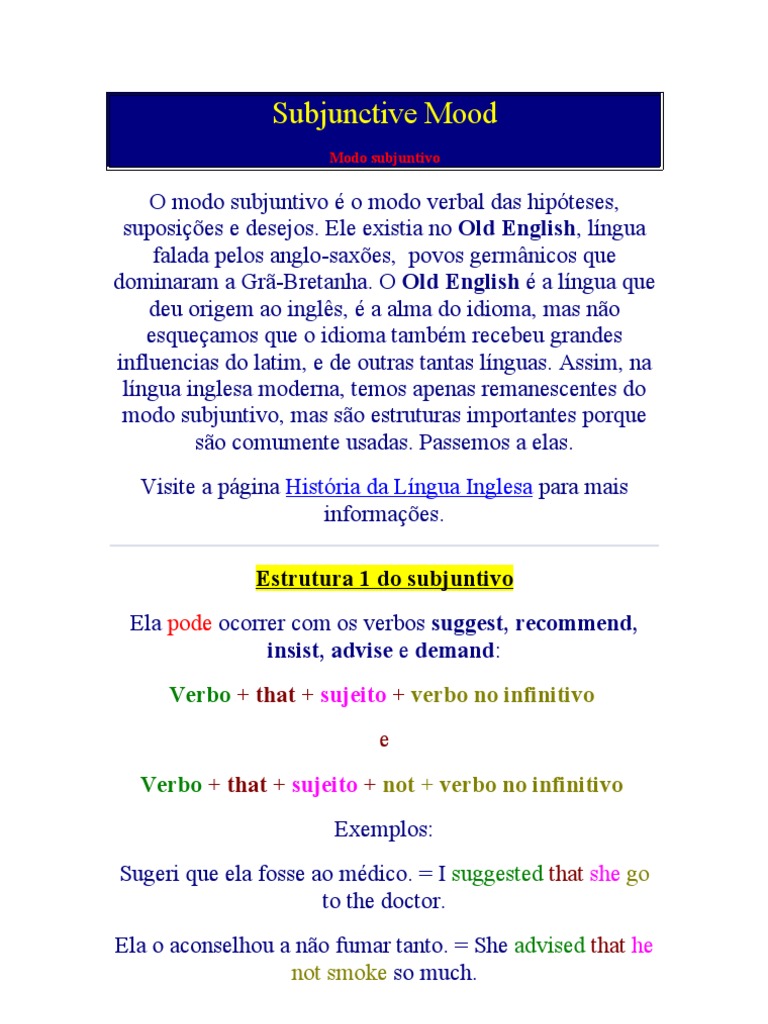 Subjunctive Mood | PDF