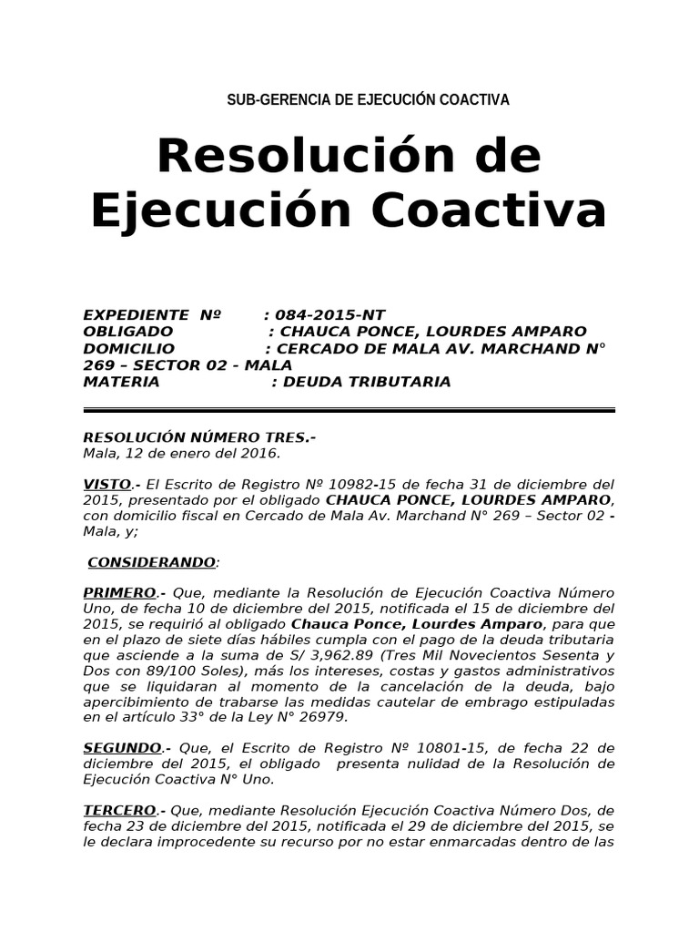 Rec #Tres - Lourdes Amparo Chauca Ponce. | PDF | Gobierno | Justicia