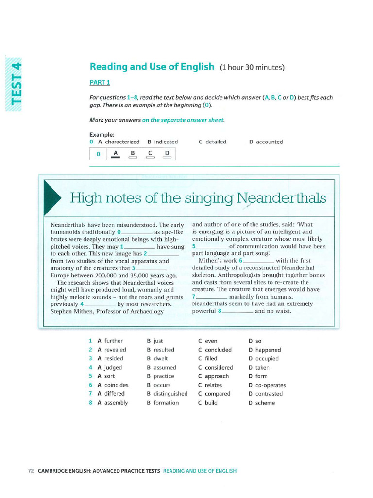 CAE - Harrison - Test 4 With Speaking | PDF