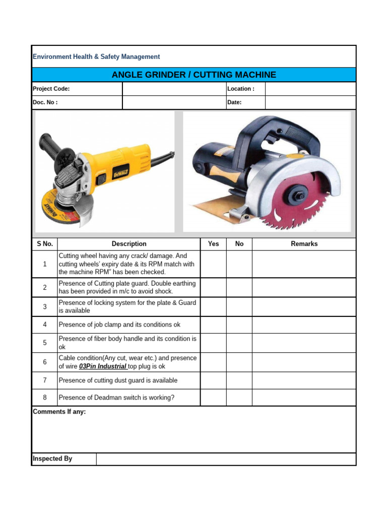 HSE Checklist CORE FINAL for Annandale Secondary i | PDF | Crane ...