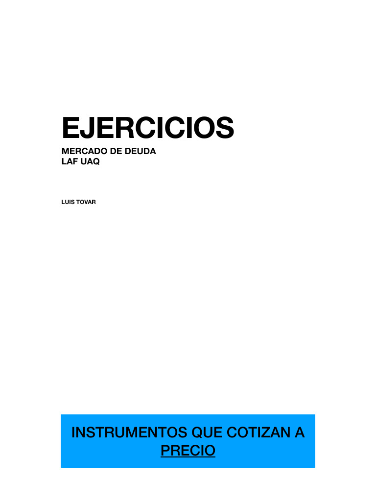 Ejercicios Formulas Deuda Precio Tasa Variable | PDF | Bonos (Finanzas ...