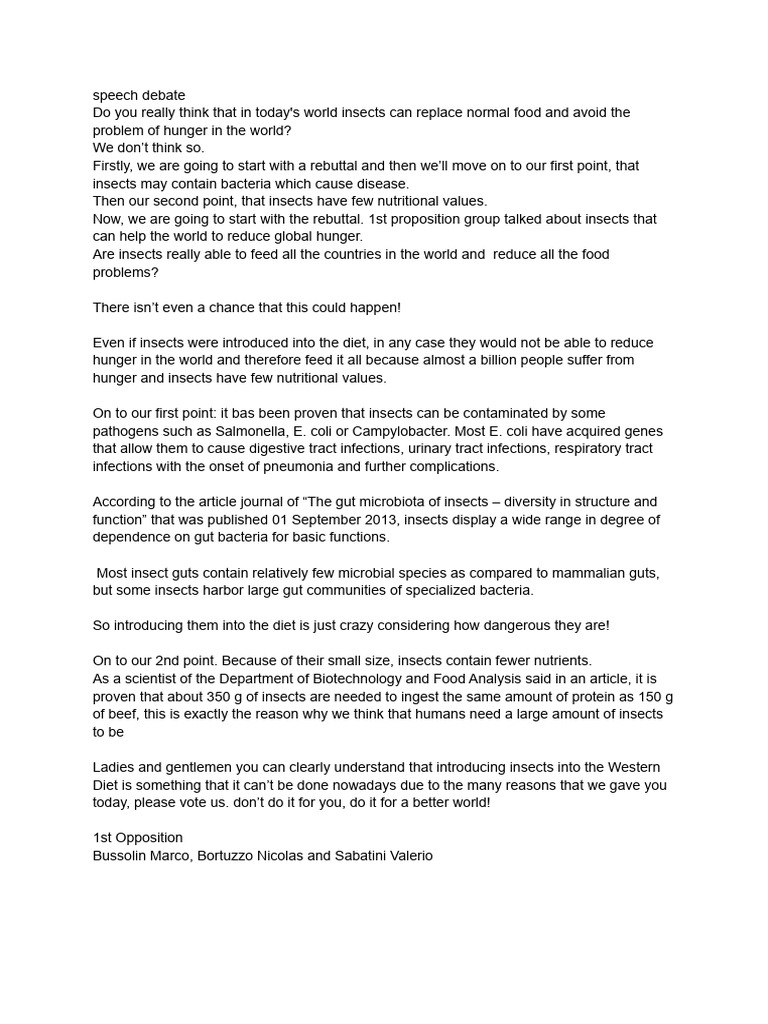 Debate Speech | PDF
