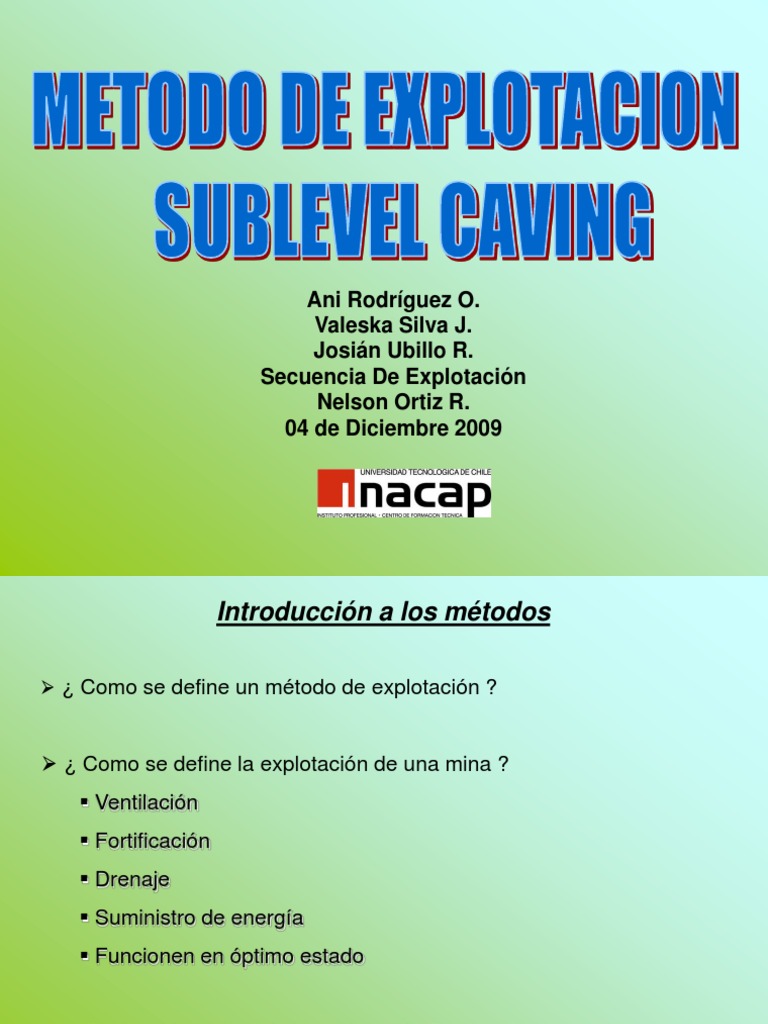 Sublevel Caving | PDF | Roca (geología) | Acero
