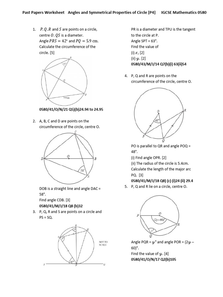 38 (B) Angle Properties of Circle (P4) | PDF | Circle | Area