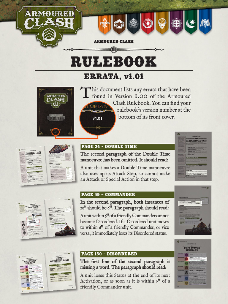 AC Rule Book A4 Errata 1.01 W | PDF | Warfare | Military