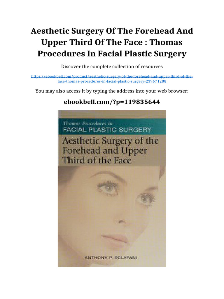 Aesthetic surgery of the forehead and upper third of the face : Thomas ...