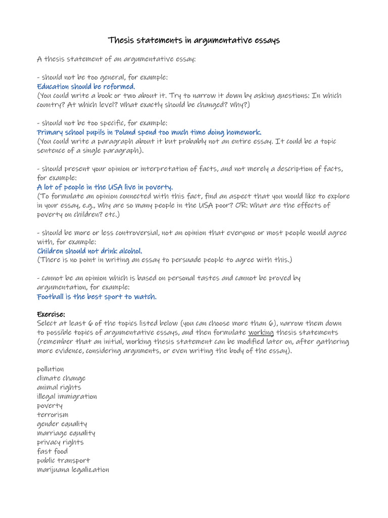 Thesis Statement | PDF
